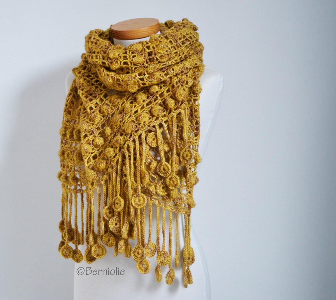 Crochet Shawl Pattern - BASILIA, Rectangle Scarf, Crochet Wrap ...