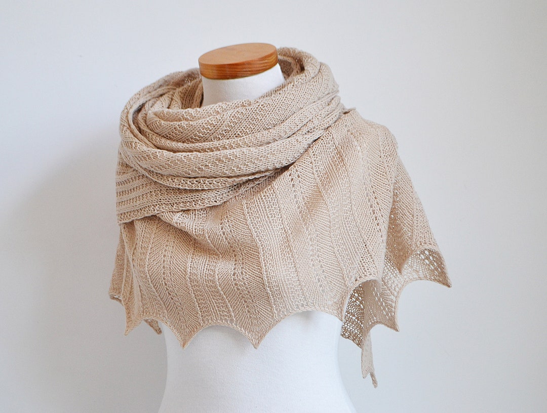 Knitted Shawl Pattern, NOVA, Triangle Knitted Scarf, Worked Sideways ...