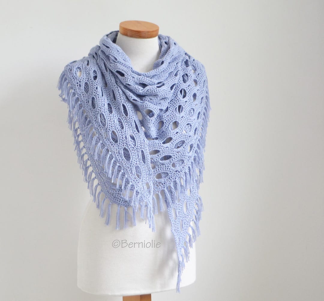 Crochet Shawl Pattern - TOBY, Bottom up Crochet Wrap Triangle, Crochet ...