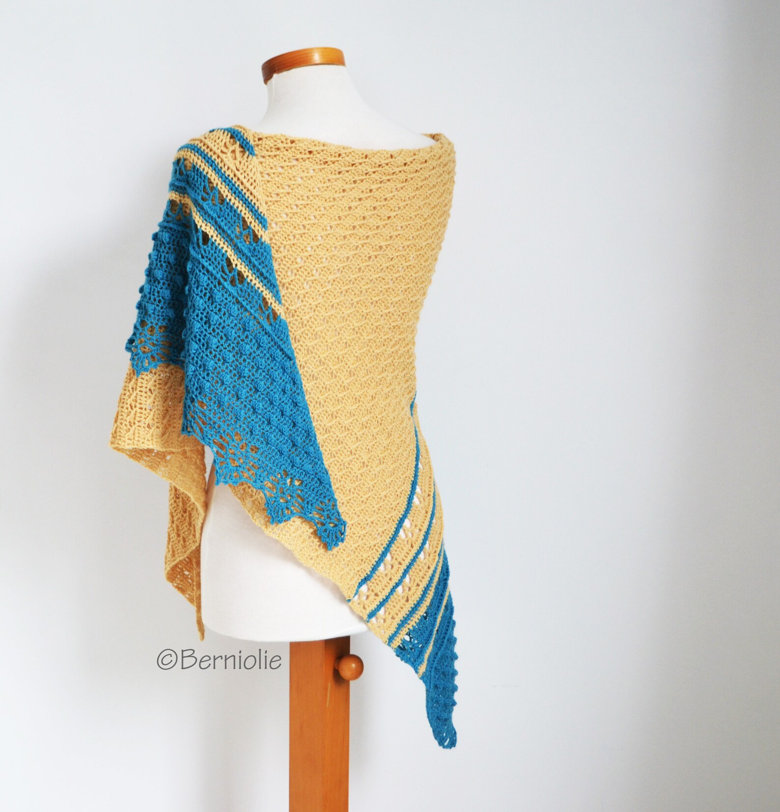 Crochet Shawl Pattern - XILIA, Triangle Crochet Wrap Scarf, Worked ...