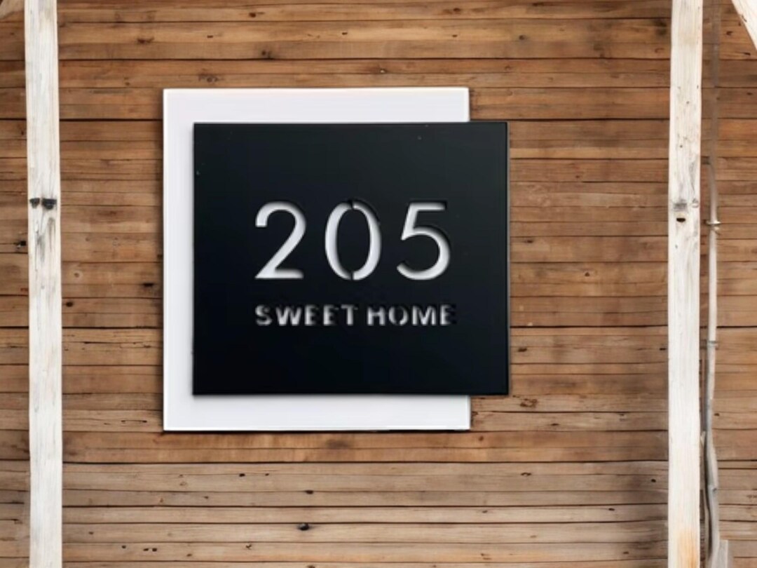 3D Acrylic Custom Door Plate | Personalized House Number Sign | Modern ...