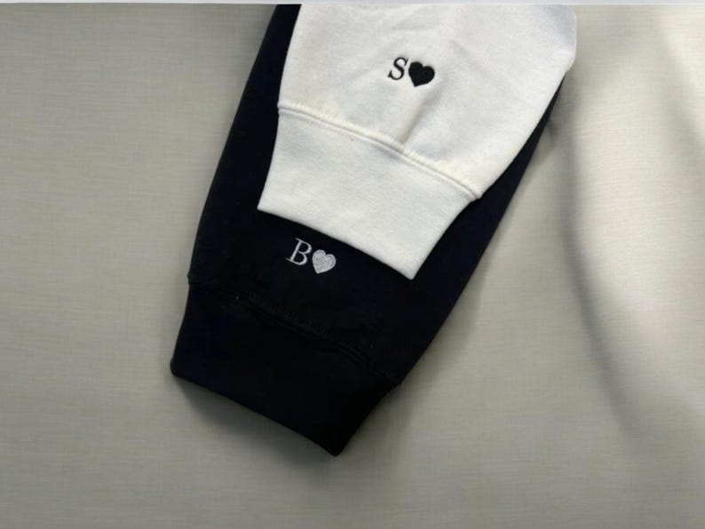Custom Matching Couple Hoodies Personalized Initial & Heart Embroidered ...