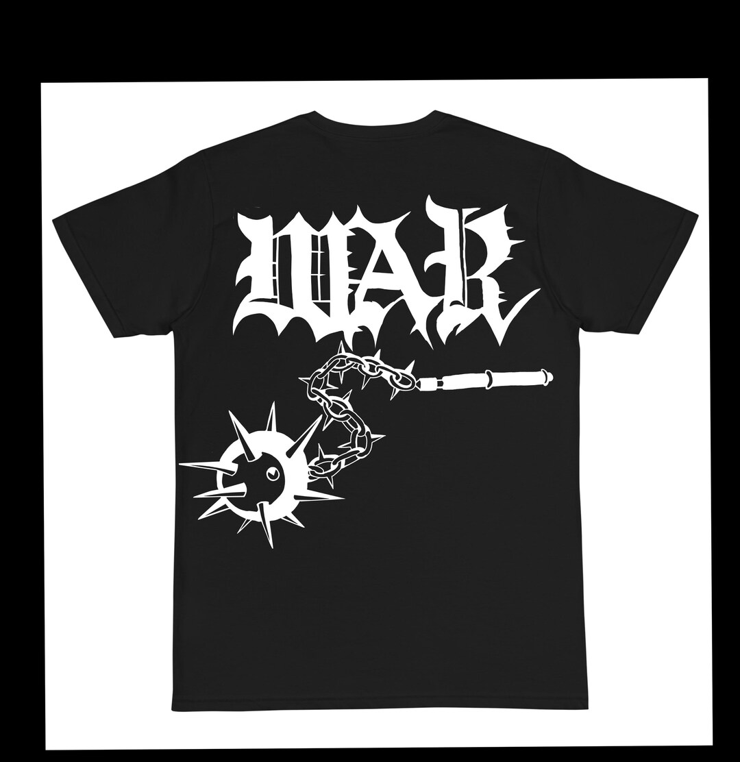 Black Metal Logo Tshirt Design, Flail Mace Weapon, Cool Band Shirt ...