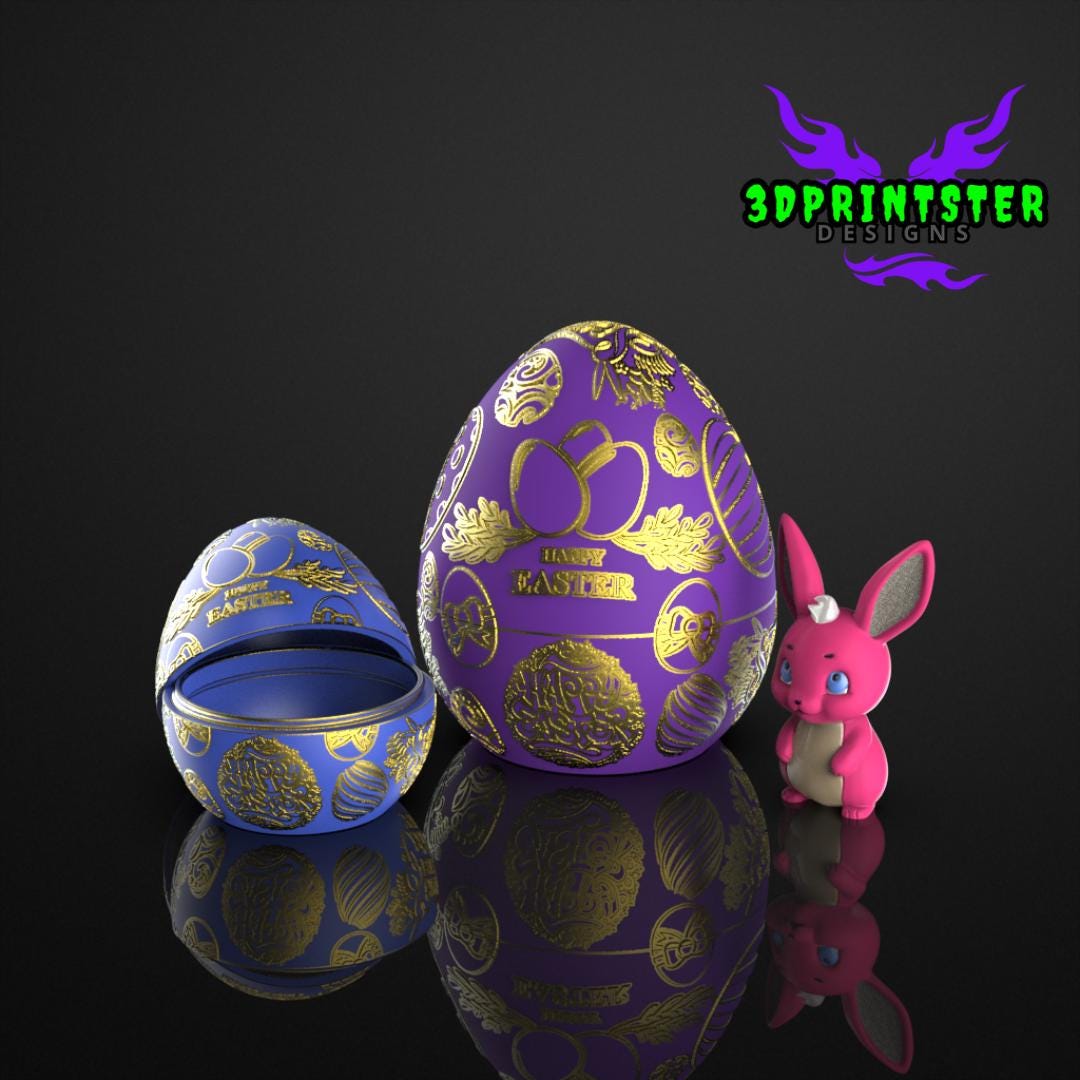3D Printed Easter Egg & Bunny STL Files: DIY Decor (digital Download ...