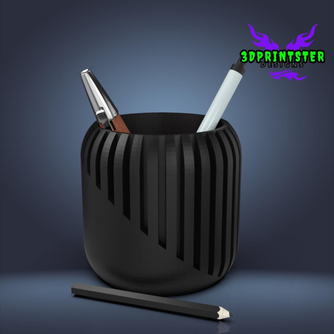 Stylish Striped Desk Decor STL File | 3D Printable Desk Accessories ...
