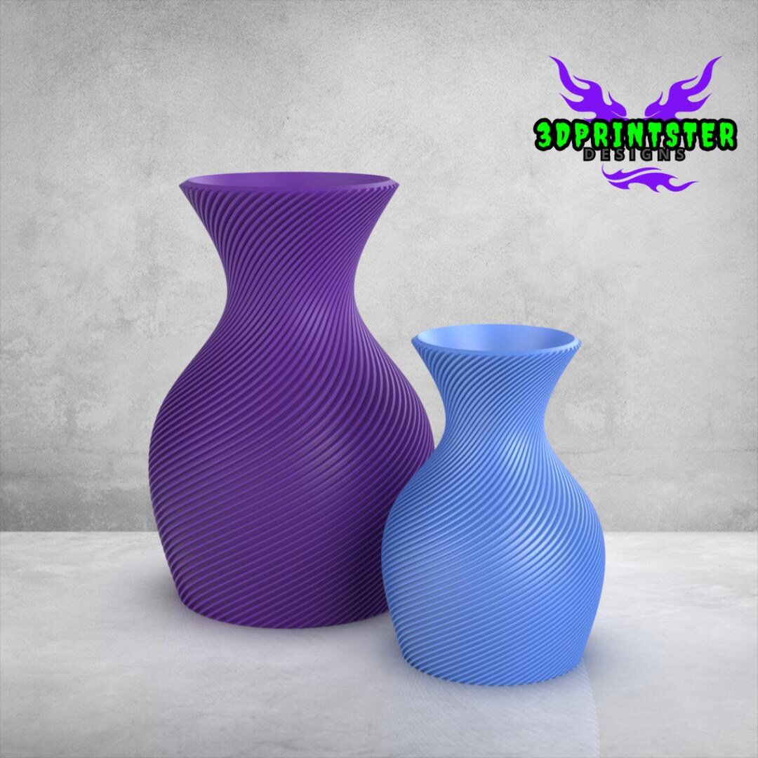 Swirl Vase STL File | 3D Print File Gift for Home Decor | Unique Design ...