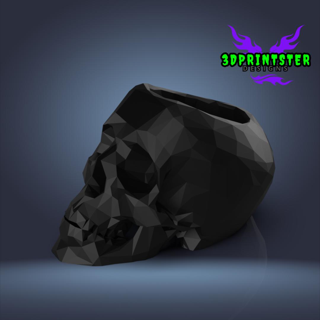 Low Poly Skull Bowl STL File | 3D Printable Design for Unique Decor ...