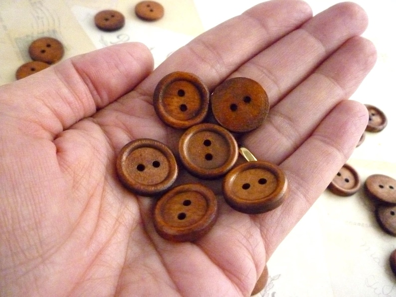 18mm Dark Coffee Coloured Round Wood Buttons WHOLESALE BULK - Etsy