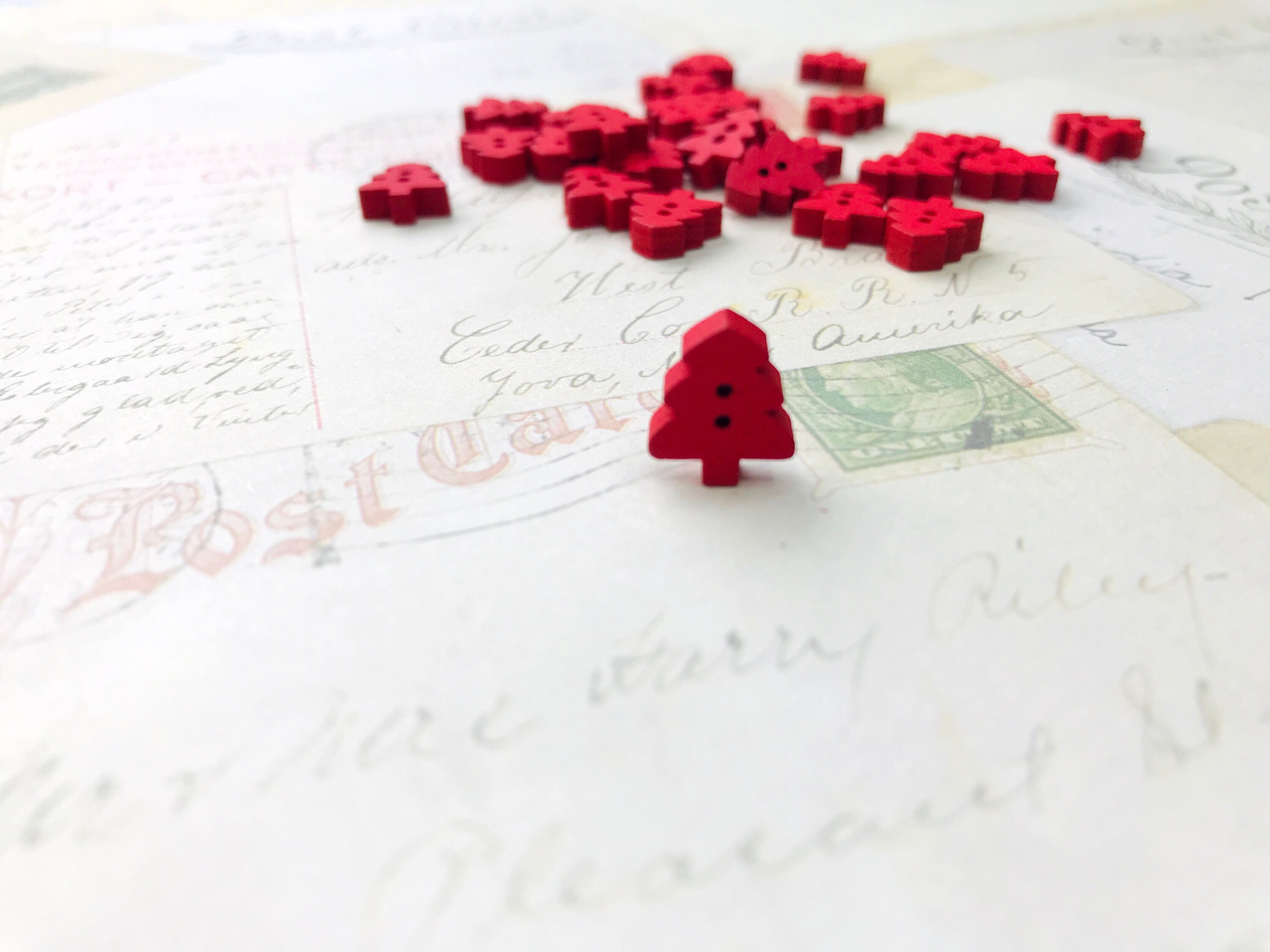 Wooden Buttons RED Christmas Tree Buttons 12mm Pack of 10 - Etsy Australia