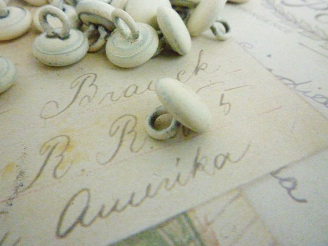 Vintage Metal Dome Buttons Cream Pack of 20 | Etsy