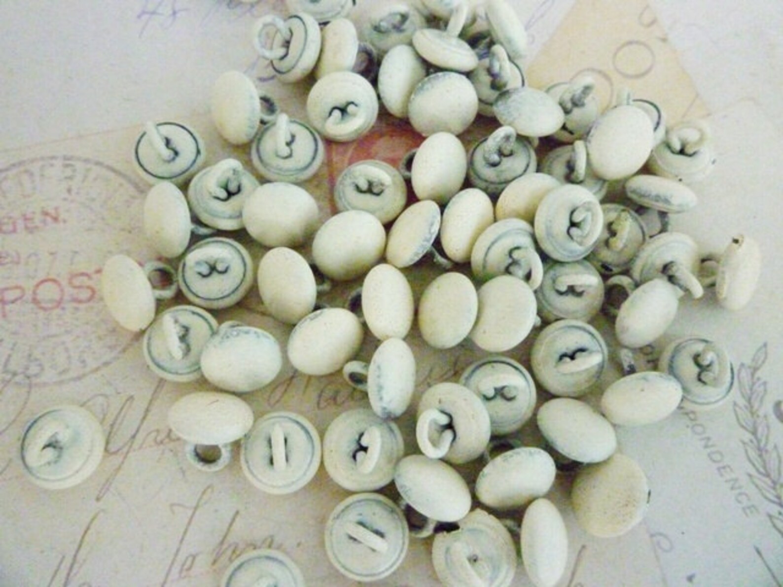 Vintage Metal Dome Buttons Cream Pack of 20 | Etsy
