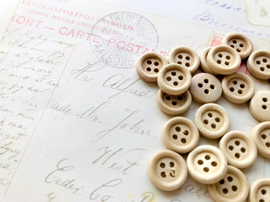 SMALL Round Wooden Buttons 13mm FOUR Hole Buttons Pack of - Etsy