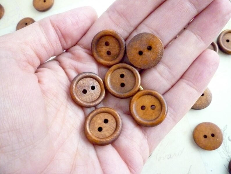 18mm Dark Coffee Coloured Round Wood Buttons WHOLESALE BULK - Etsy