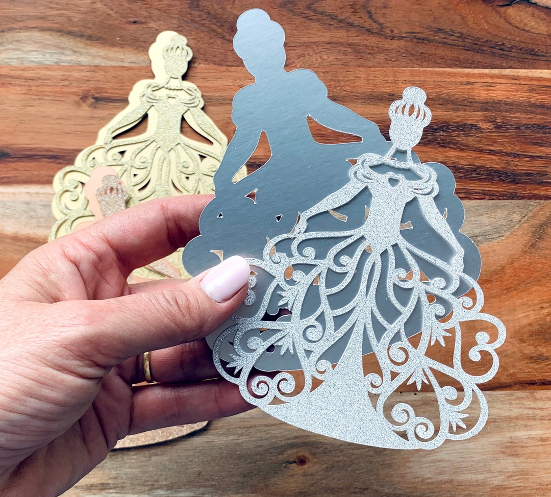 PRINCESS Cut Out, Glitter, Die Cut, Two Parts Card Making Scrapbooking ...