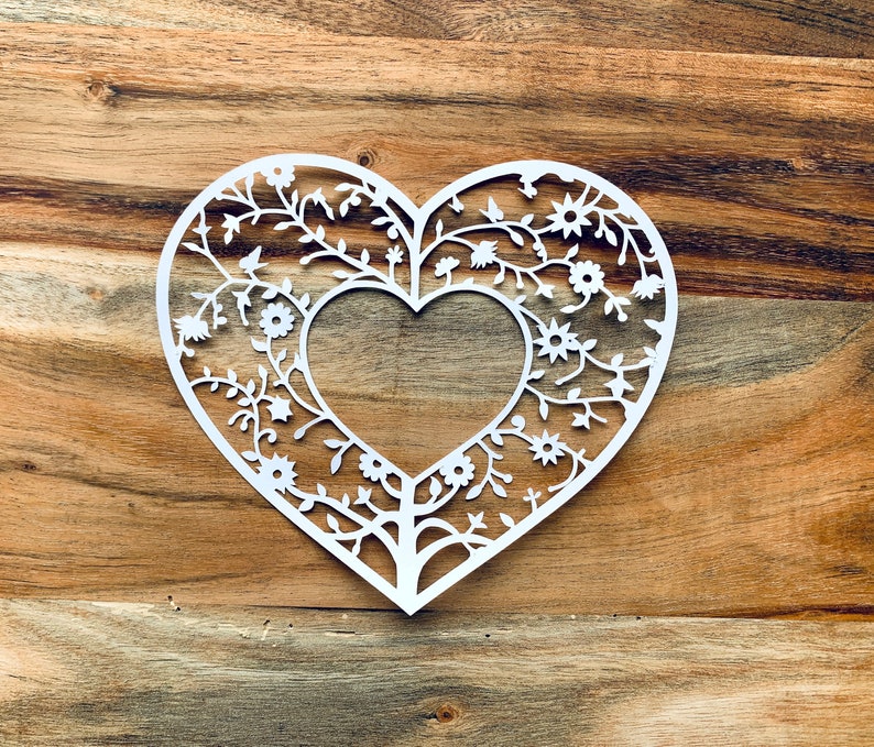 Floral Heart Frame Die Cut - Etsy