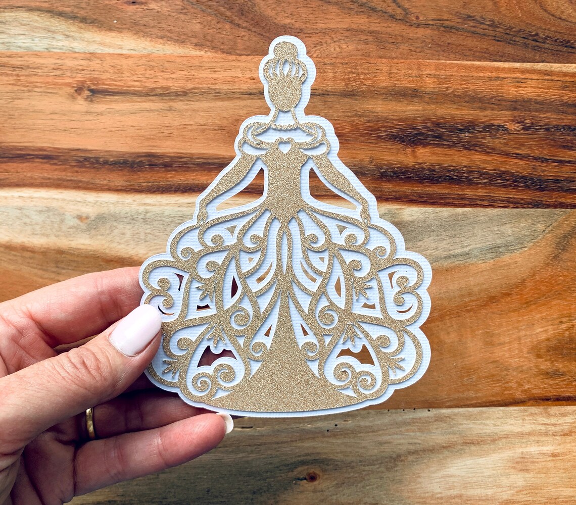 PRINCESS Cut Out Glitter Die Cut Two Parts Card Making - Etsy