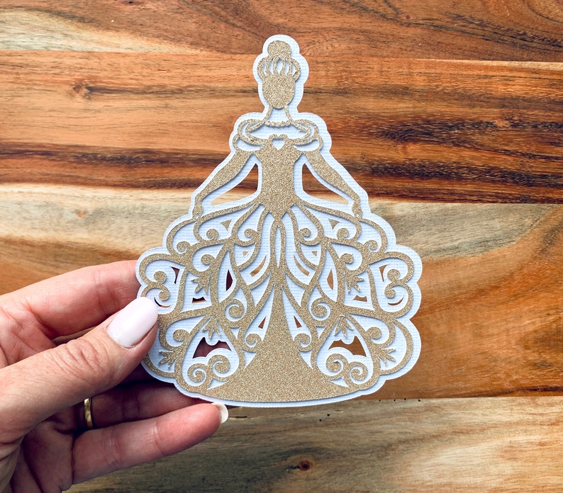 PRINCESS Cut Out Glitter Die Cut Two Parts Card Making - Etsy