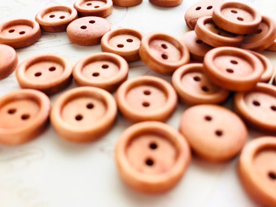 Light Brown Caramel Coloured Round Wooden Buttons 13mm | Etsy Australia