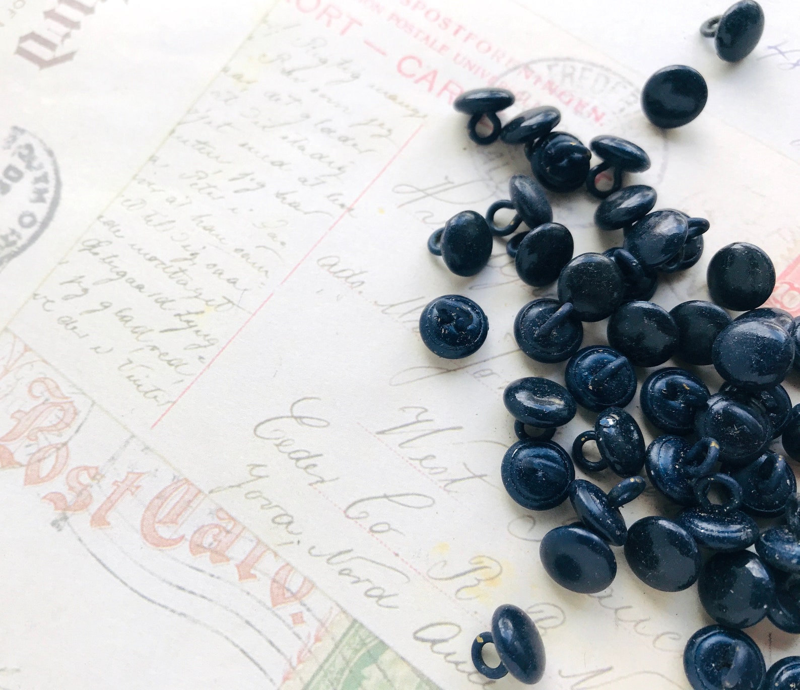 Vintage Metal Dome Buttons Dark Blue | Etsy