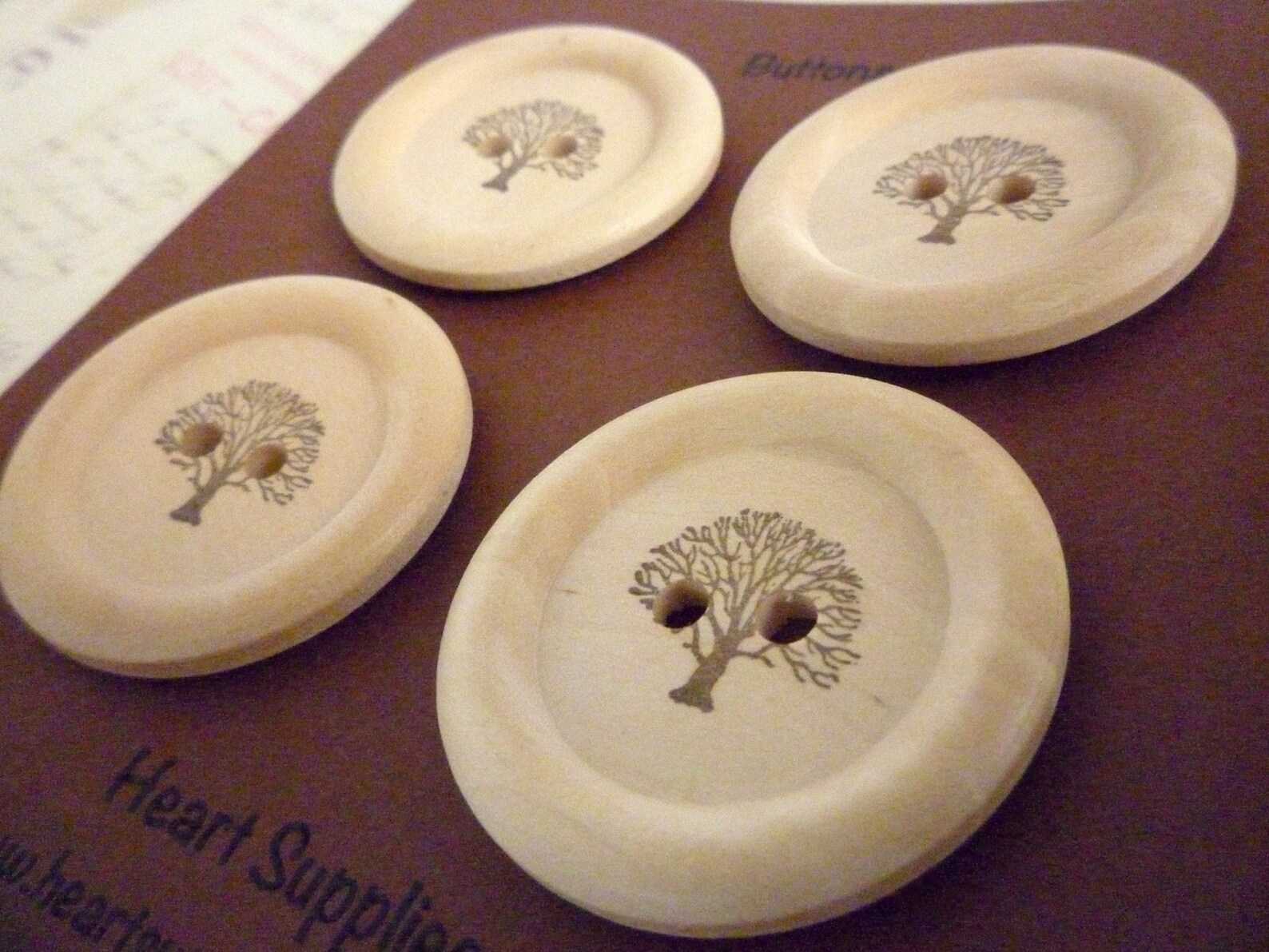 Wooden Buttons Stamped Tree of Life Collection 35mm - Etsy