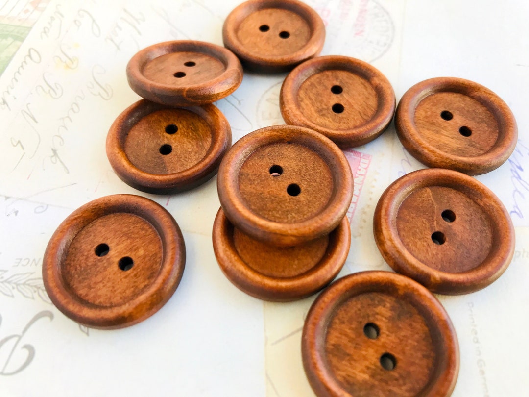 Wood Button, ONE INCH Round Dark Wooden Buttons, 25mm, Pack of 50 - Etsy