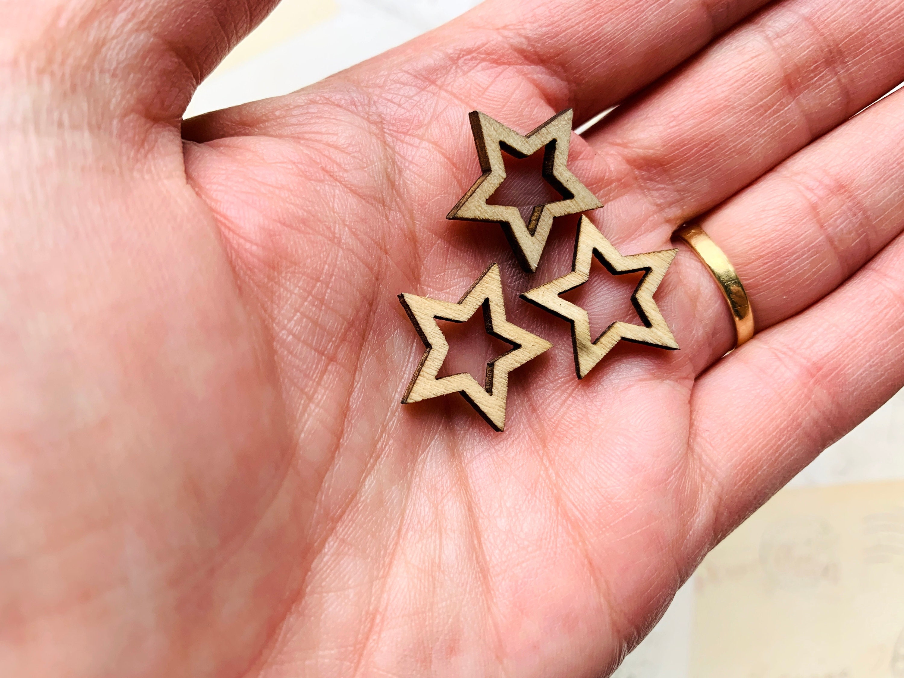 Wooden Star Cutouts Cute Stars 20mm Pack of 10 | Etsy Australia