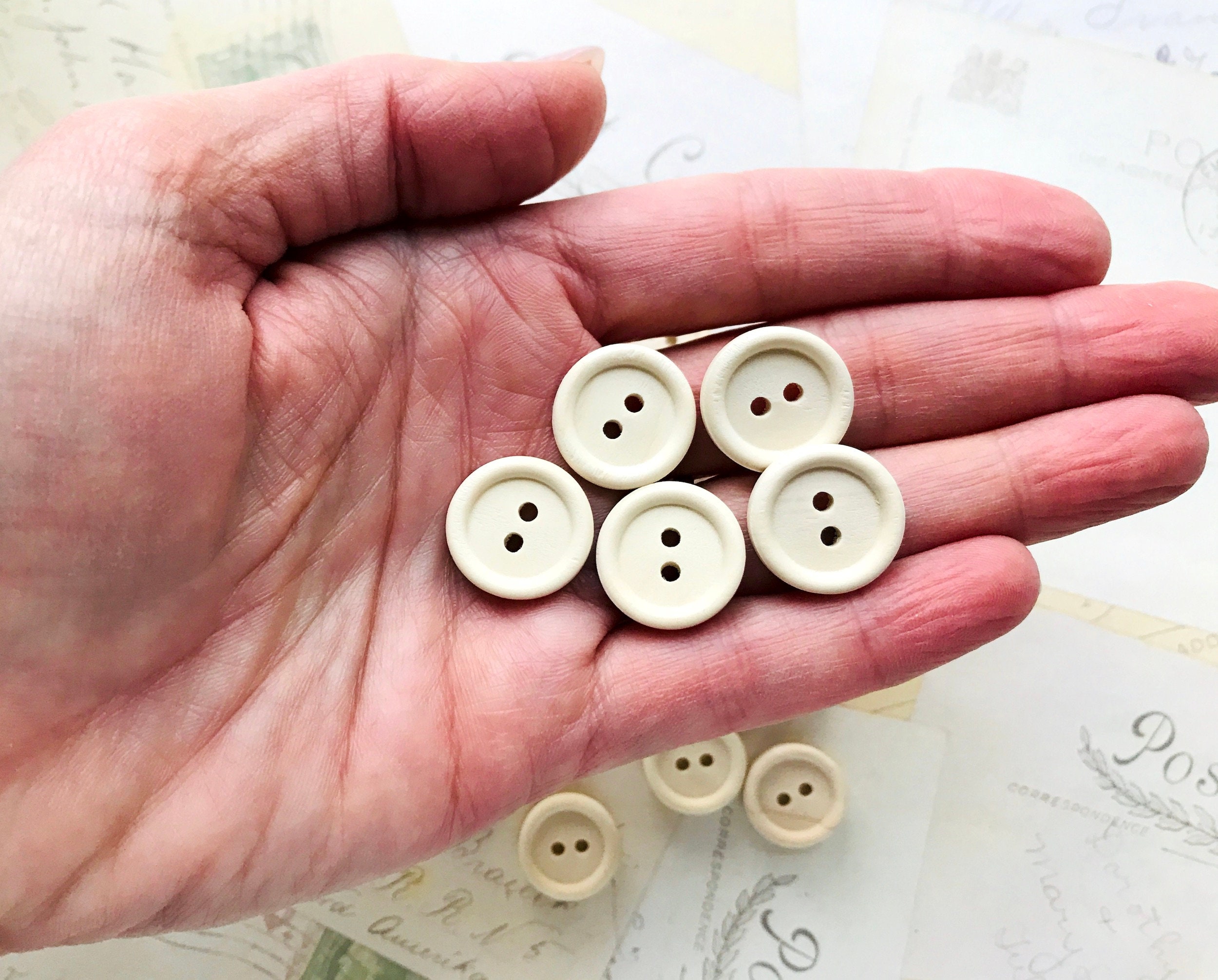 Round Wooden Buttons 18mm Natural - Etsy