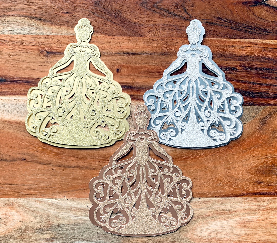 PRINCESS Cut Out Glitter Die Cut Two Parts Card Making - Etsy