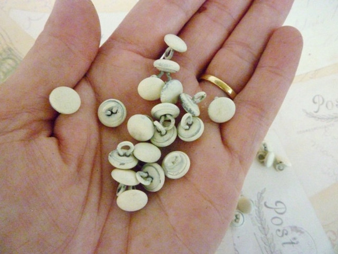 Vintage Metal Dome Buttons - Cream - Pack of 20 - Etsy
