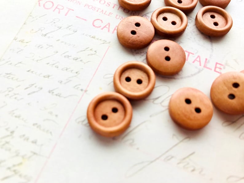 Light Brown Caramel Coloured Round Wooden Buttons - 13mm - Etsy Australia