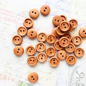 Light Brown Caramel Coloured Round Wooden Buttons - 13mm - Etsy Australia