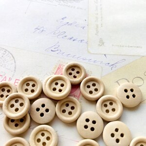 SMALL Round Wooden Buttons 13mm FOUR Hole Buttons Pack of - Etsy
