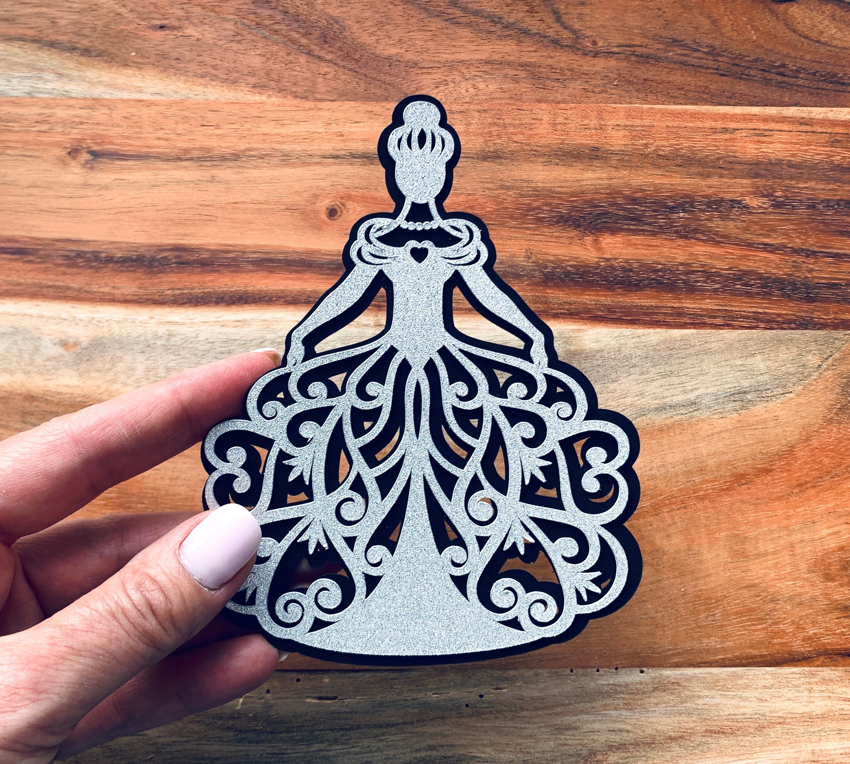 PRINCESS Cut Out Glitter Die Cut Two Parts Card Making - Etsy