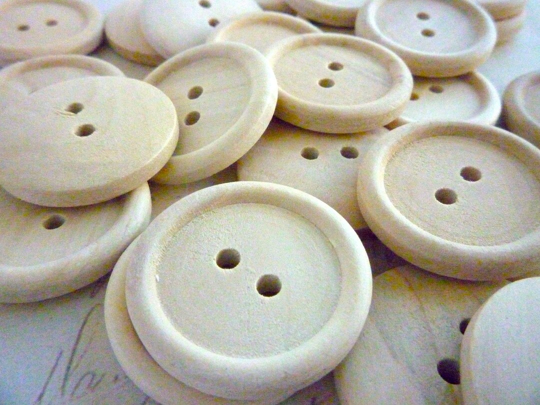 One Inch Round Wood Buttons, 25mm - Etsy