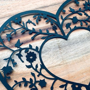 Floral Heart Frame Die Cut - Etsy