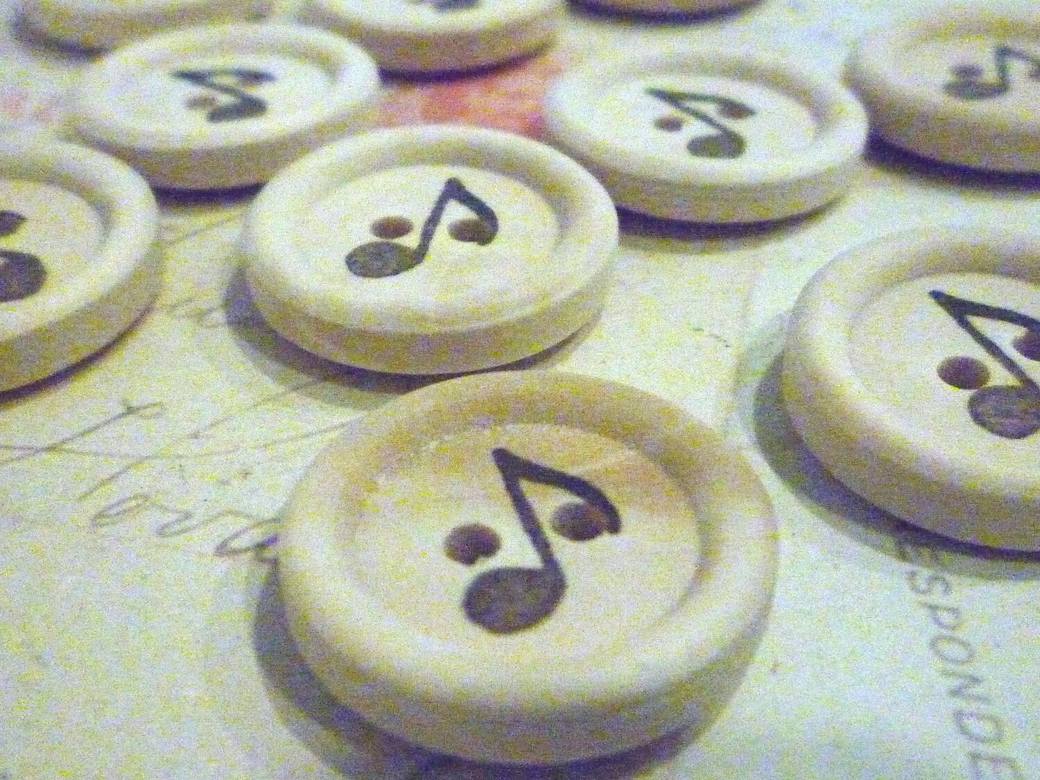 Wooden Buttons 3/4 Inch Round Stamped Music Note - Etsy