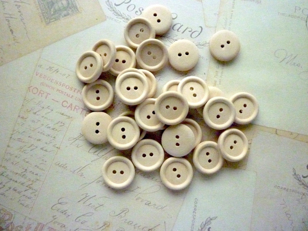Round Wooden Buttons, Three Quarter Inch, 20mm, Wood Buttons, Pack of ...