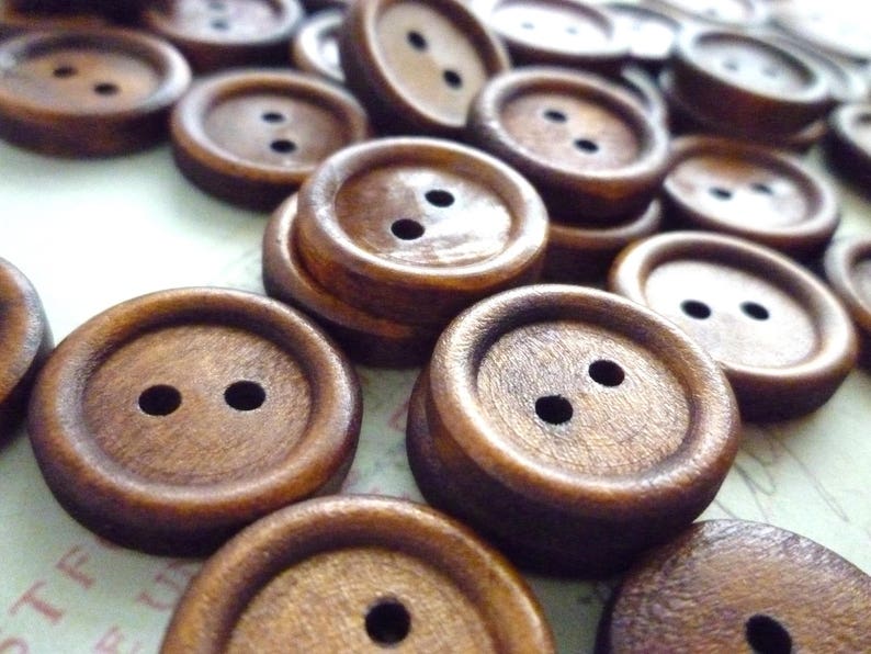 18mm Dark Coffee Coloured Round Wood Buttons WHOLESALE BULK - Etsy