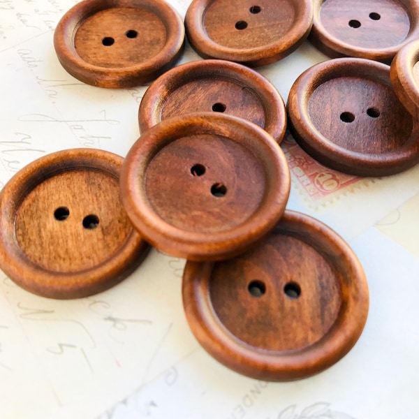 30mm Wood Buttons - Etsy