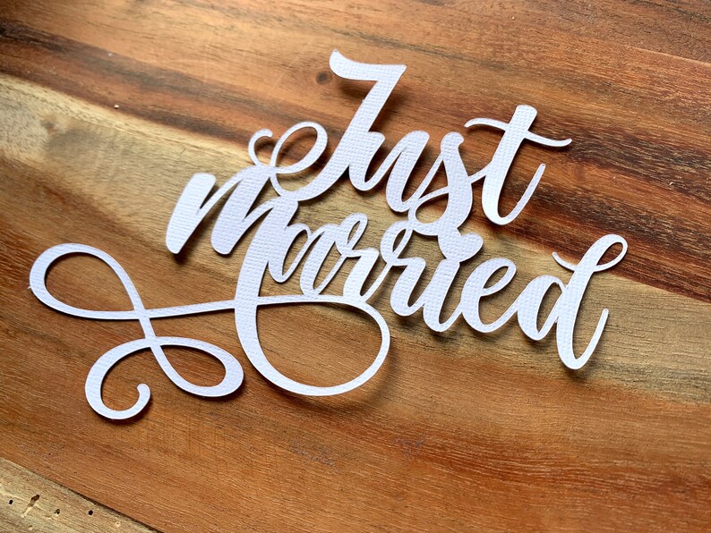 JUST MARRIED, Die Cut, Cut Out | Scrapbooking | Card Making | Craft ...