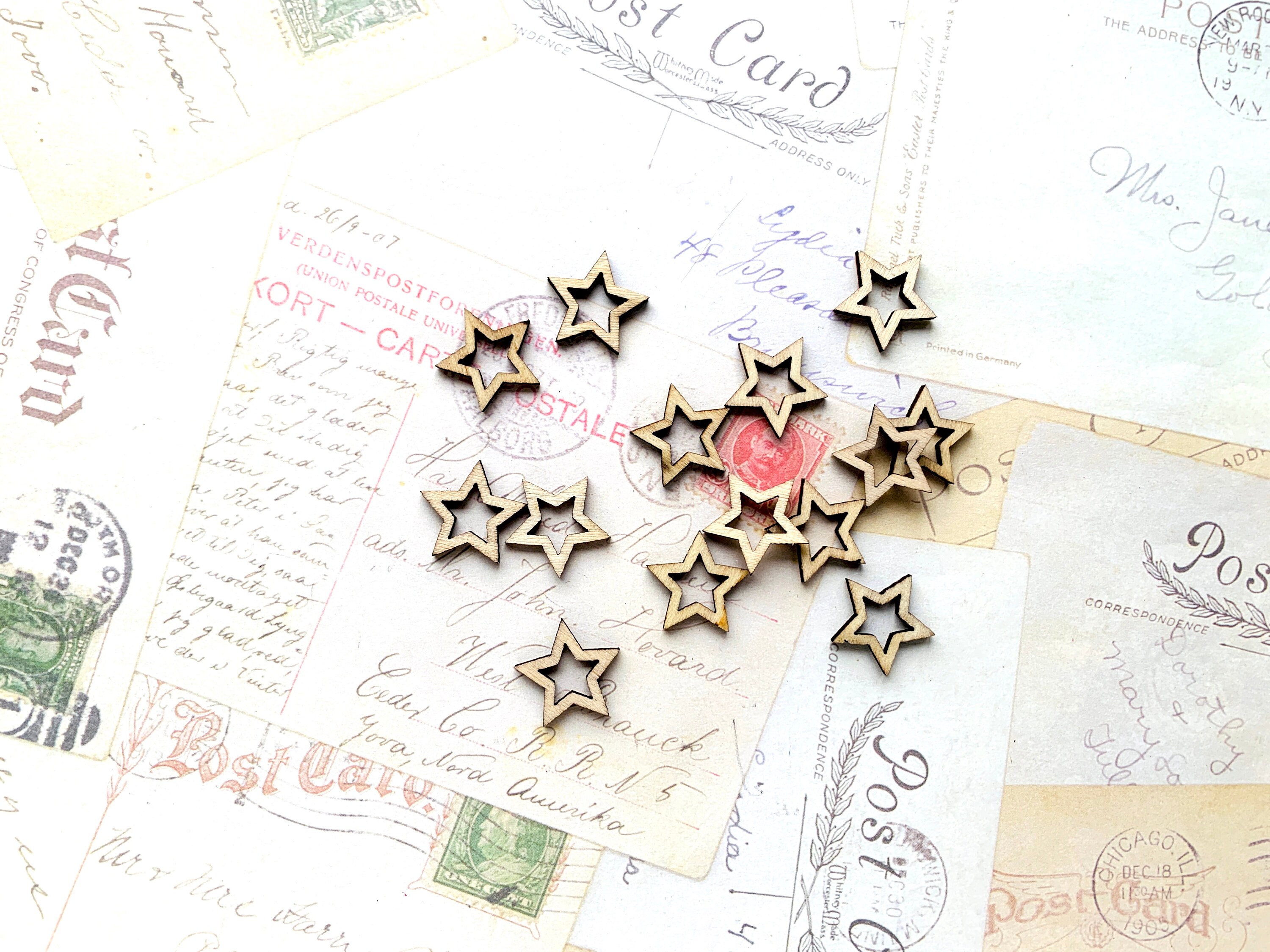 Wooden Star Cutouts Cute Stars 20mm Pack of 10 - Etsy Australia
