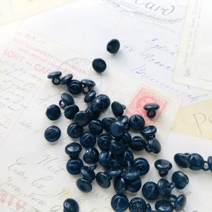Vintage Metal Dome Buttons - Dark Blue - Etsy