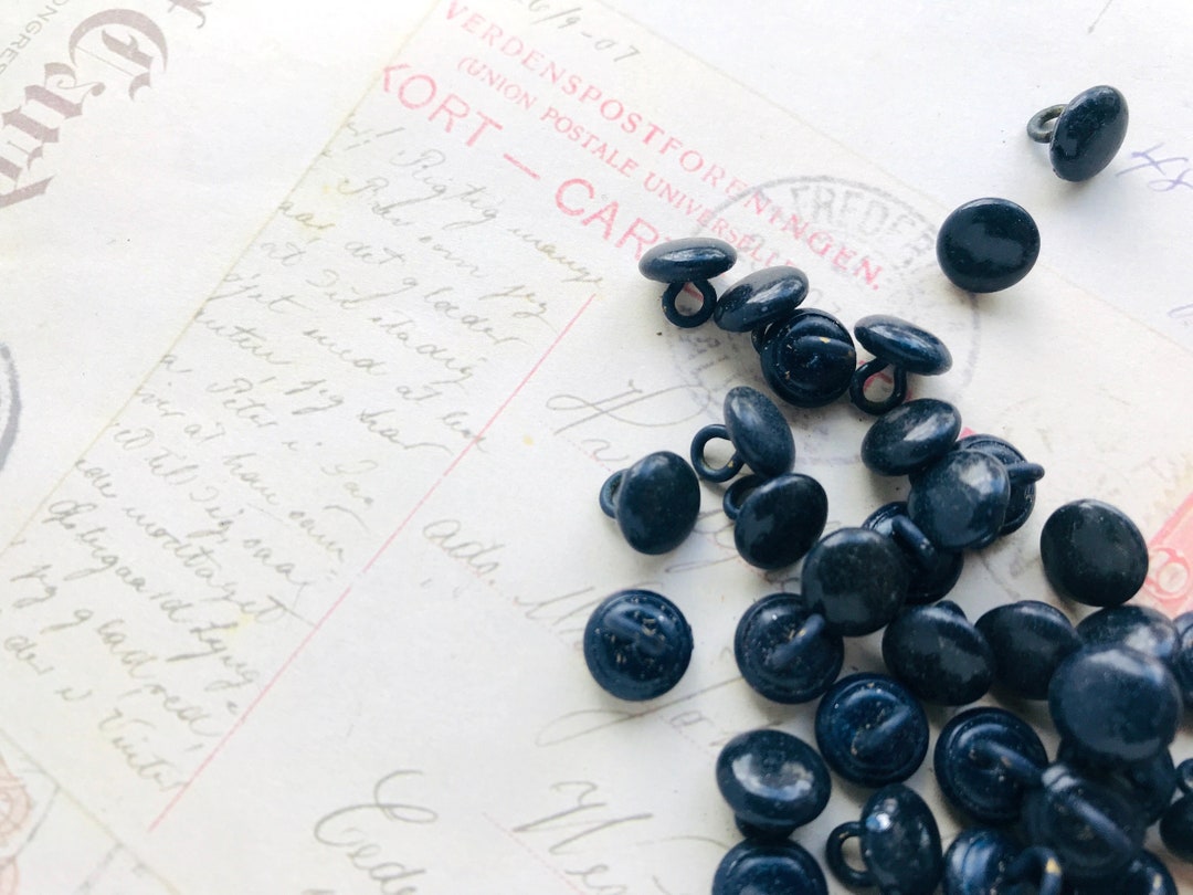 Vintage Metal Dome Buttons - Dark Blue - Etsy