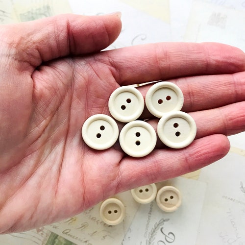 ONE INCH Round Dark Wooden Buttons 25mm - Etsy