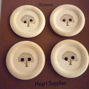 Wooden Buttons Stamped Tree of Life Collection 35mm - Etsy