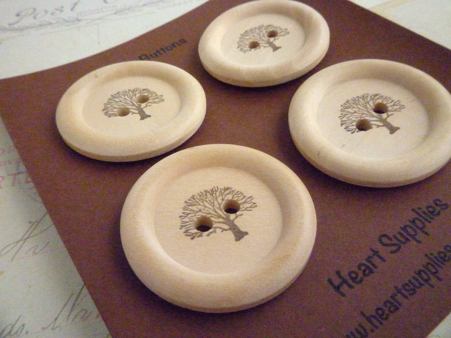 Wooden Buttons Stamped Tree of Life Collection 35mm - Etsy