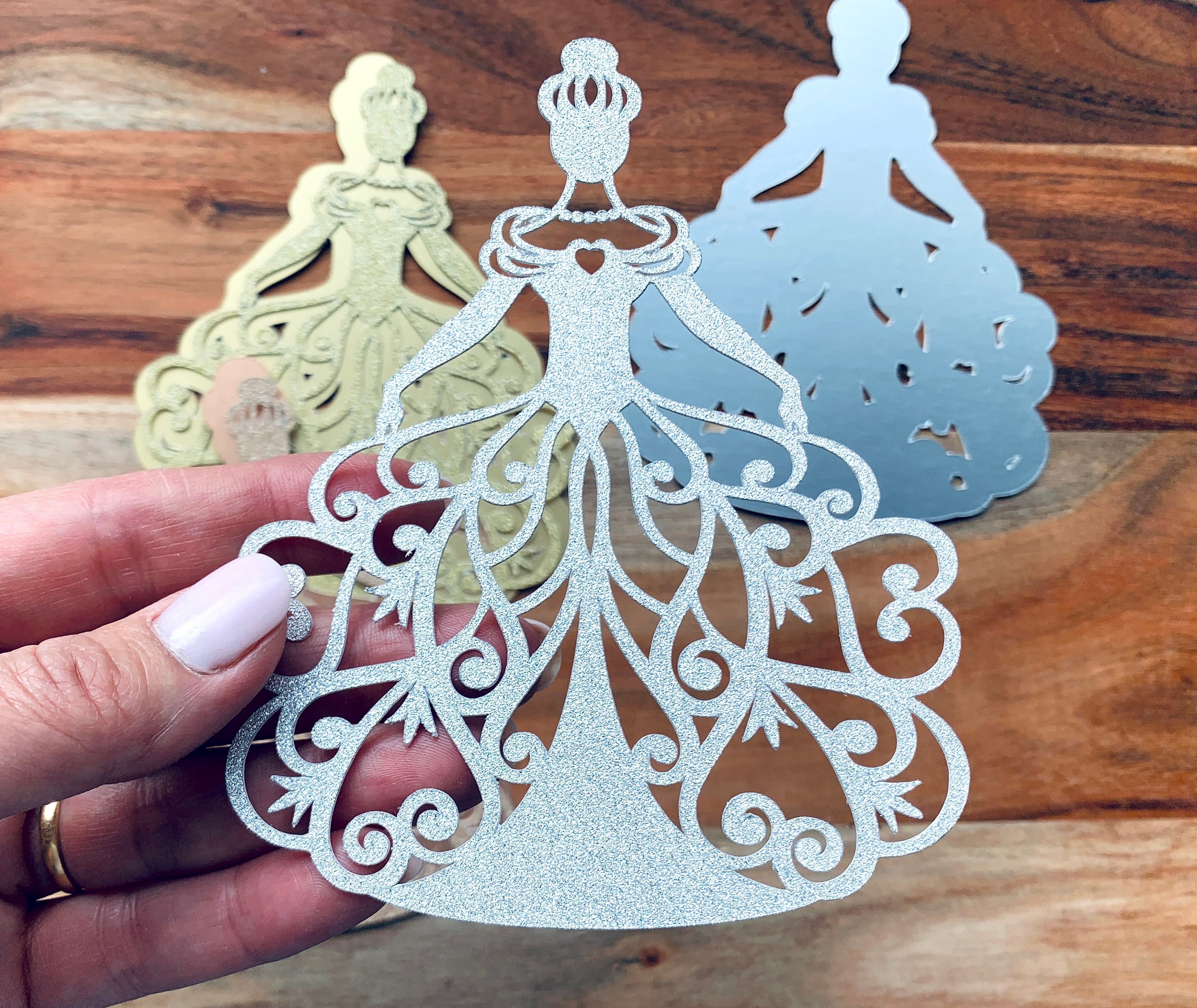 PRINCESS Cut Out Glitter Die Cut Two Parts Card Making - Etsy