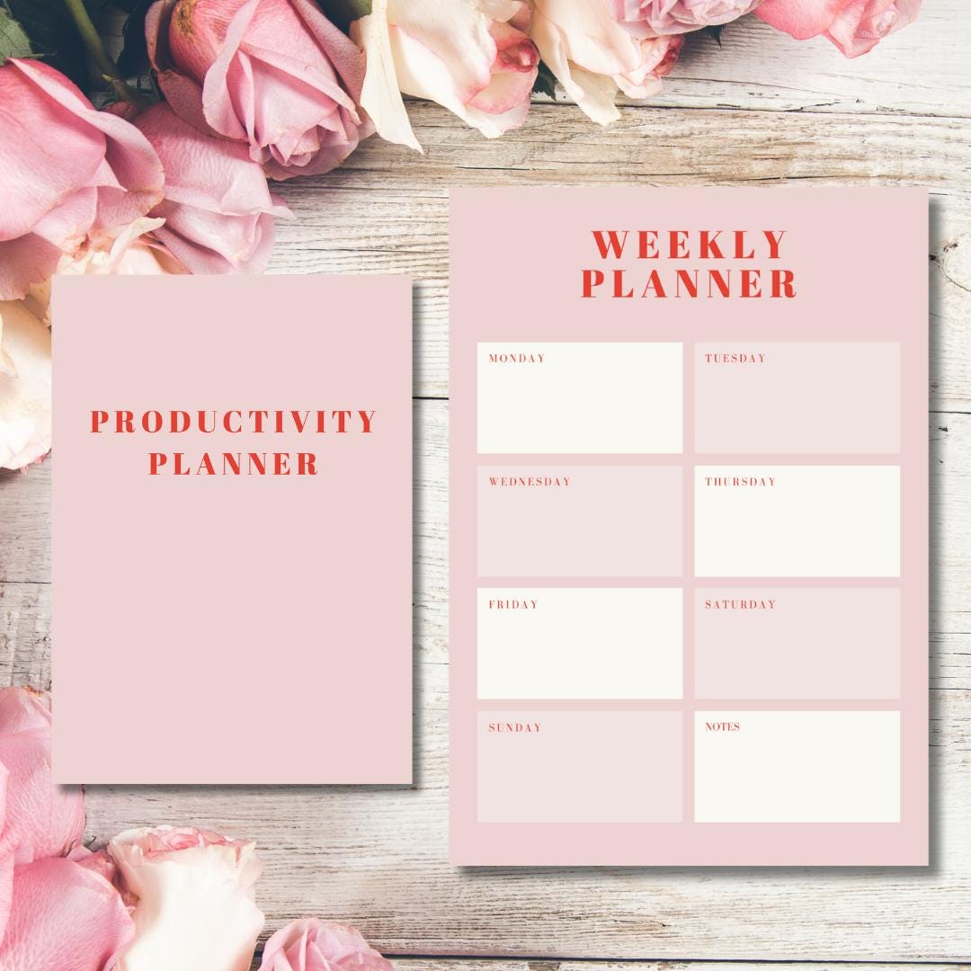 Pretty Weekly Planner Printable, Undated & Editable, Weekly Schedule ...