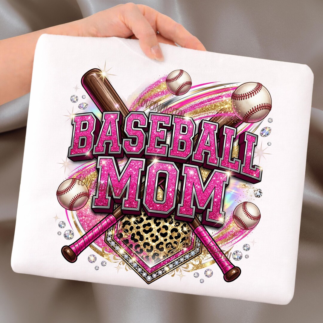 Baseball Mom PNG, Sparklecore Baseball Game Day Shirt Sublimation ...