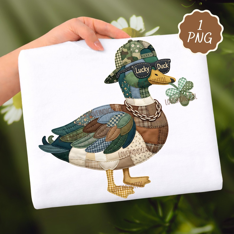 Patchwork Lucky Duck PNG, St Duck Hunting Png, Boys St Patricks Png ...